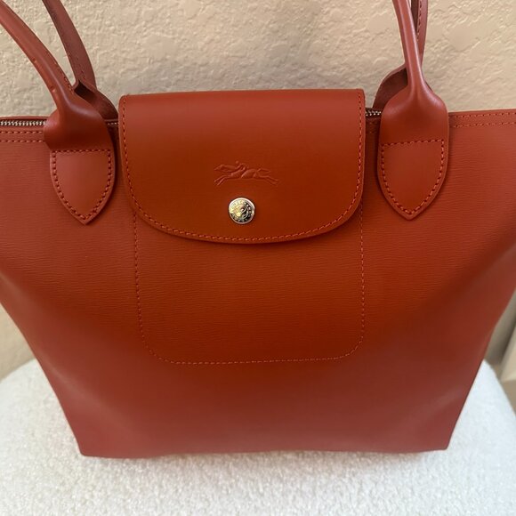 Longchamp | Bags | Longchamp Dark Orange Coated Canvas With Matching ...